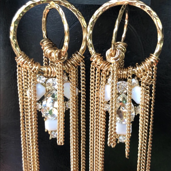bebe | Jewelry | Bebe Gold Chain Dangle Drop Statement Earrings Nwt ...